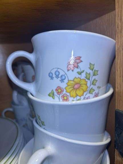 Corelle by Corning Ware Dinnerware in the "Meadow" Pattern - Auction Ohio