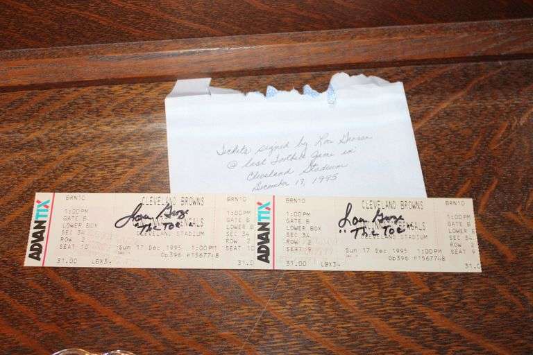 Signed Browns Tickets - Auction Ohio