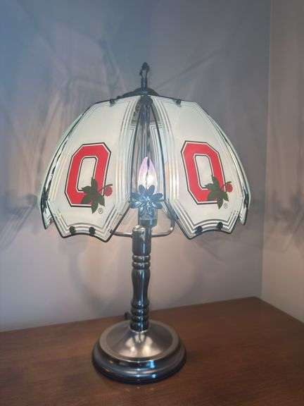 Ohio State Buckeyes glass shade touch lamp - Auction Ohio