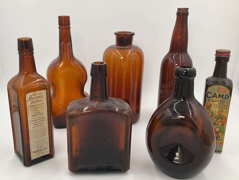 Collection of Vintage Brown Bottles - Auction Ohio