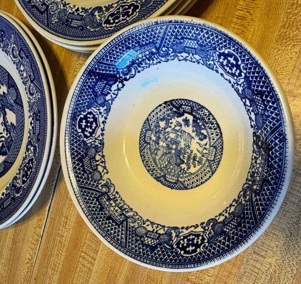 Willow Ware by Royal China Dinnerware – 14 Pieces, Blue and White ...