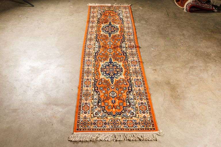 Vintage Hand-knotted Wool Rug Runner - Auction Ohio