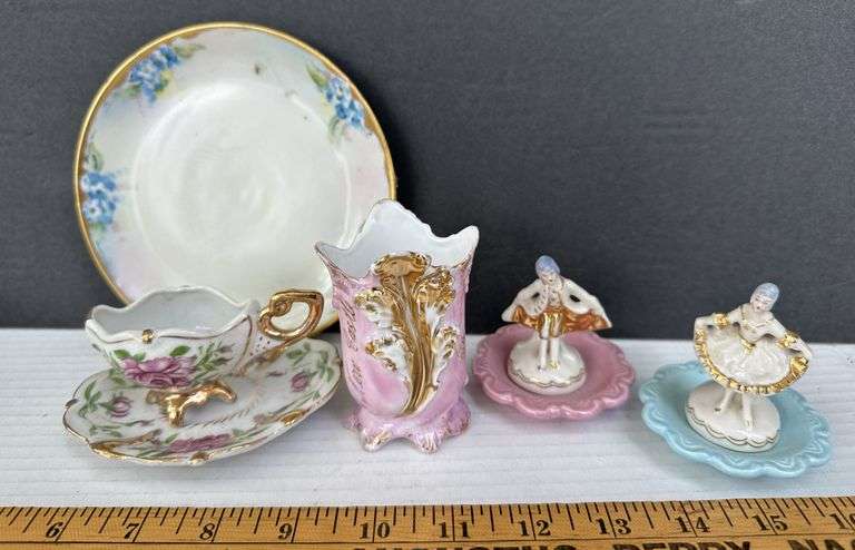 Occupied Japan Tea Cup, German Pink Lustre Vase, Bavarian Porcelain ...