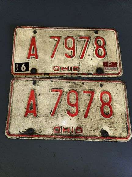 1 Set of 1980 Ohio License Plates - Auction Ohio