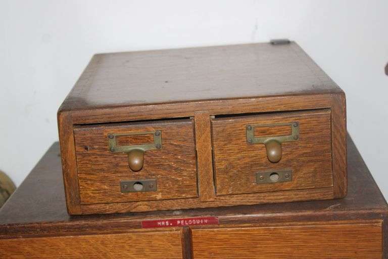 Antique Wooden Card File Boxes - Auction Ohio