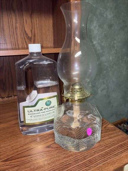 Vintage Pressed Glass Oil Lamp - Auction Ohio