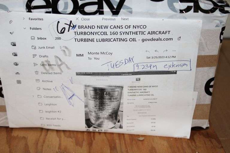6 NYCO Turbony Coil 160 Synthetic Aircraft Turbine Lubricating Oil ...