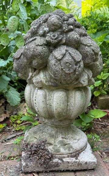Cast Stone Fruit Basket Garden Sculpture - Auction Ohio