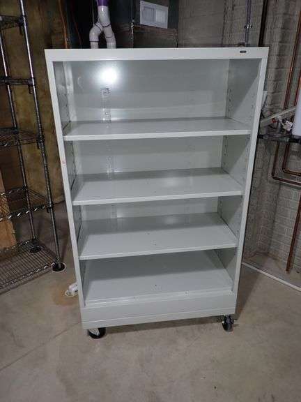 #2 -TENNSCO Rolling Bookcase: Steel, 60 in tall, 36 in wide, 18 in deep ...