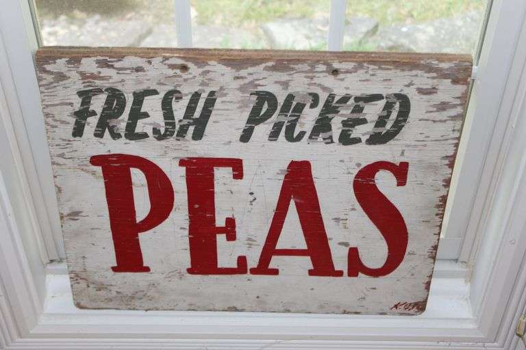 Fresh Picked Peas Sign - Auction Ohio
