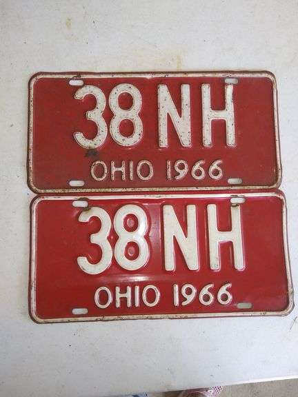 1 Set of 1966 Ohio License Plates - Auction Ohio