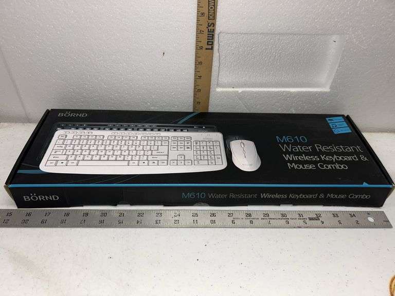 Bornd M610 Water Resistant White Wireless Keyboard & Mouse Combo ...