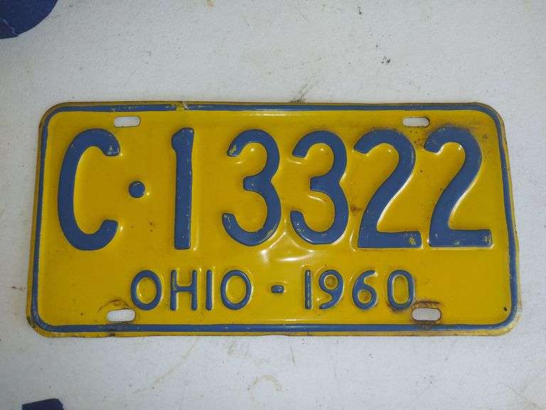 1960 Ohio License Plate - Auction Ohio
