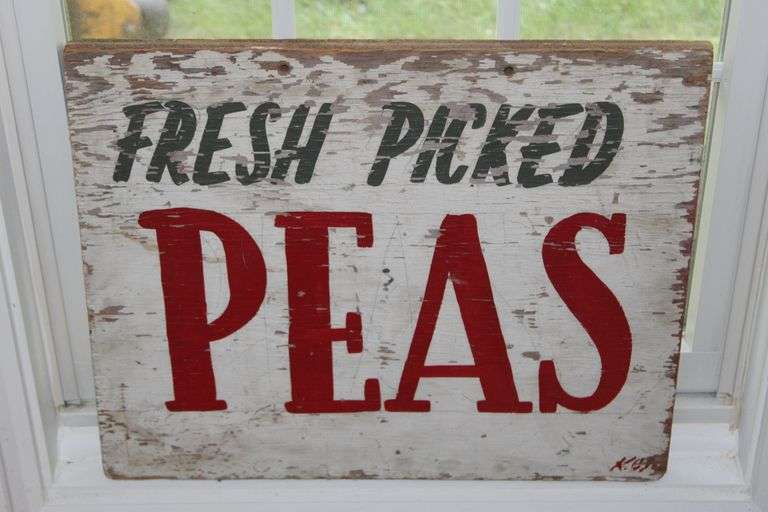 Fresh Picked Peas Sign - Auction Ohio