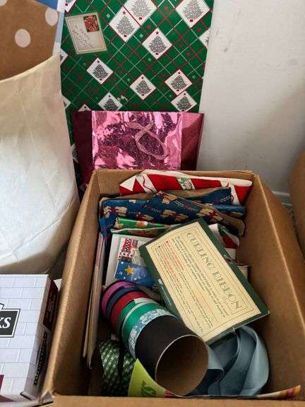 Holiday and Greeting Card Supplies with Wrapping Paper and Gift Bags ...