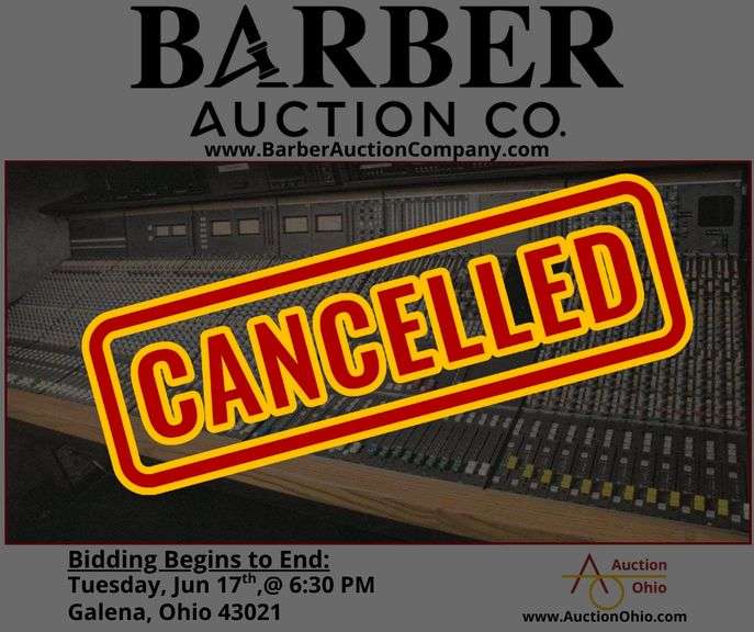 This auction is cancelled due to circumstances beyond our control. We ...