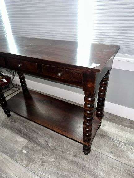 Spindle-Leg Console Table with Drawer - Auction Ohio