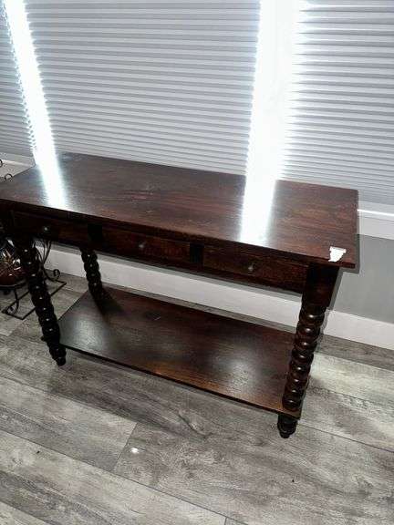 Spindle-Leg Console Table with Drawer - Auction Ohio