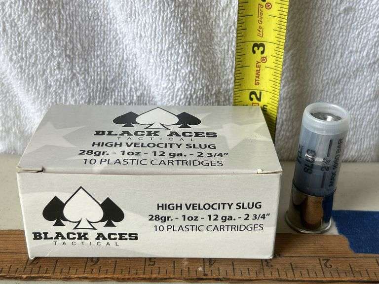 Black Aces Tactical High Velocity Slug 28 Gr. 1 oz. 12 Ga. 2-3/4" 10 ...