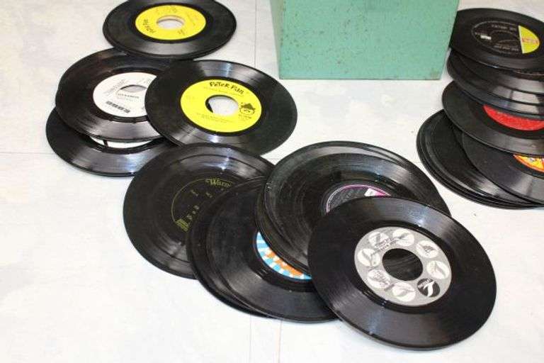45 RPM Vinyl Records with Storage Albums and Box - Auction Ohio