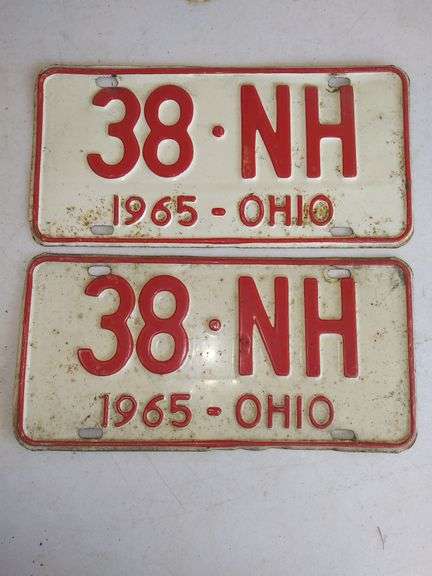1 Set of 1965 Ohio License Plates - Auction Ohio