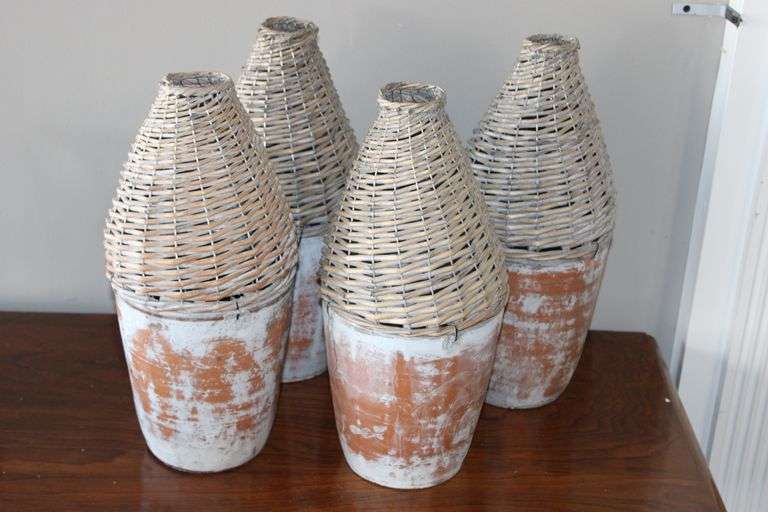 Terracotta & Wicker Vases - Auction Ohio