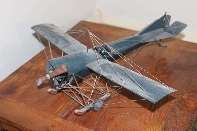 Metal Biplane Sculpture - Auction Ohio