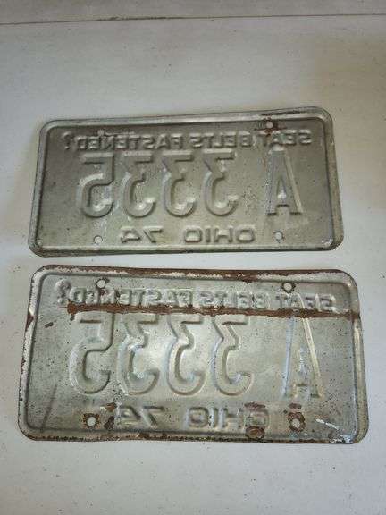 1 Set of 1974 Ohio License Plates - Auction Ohio