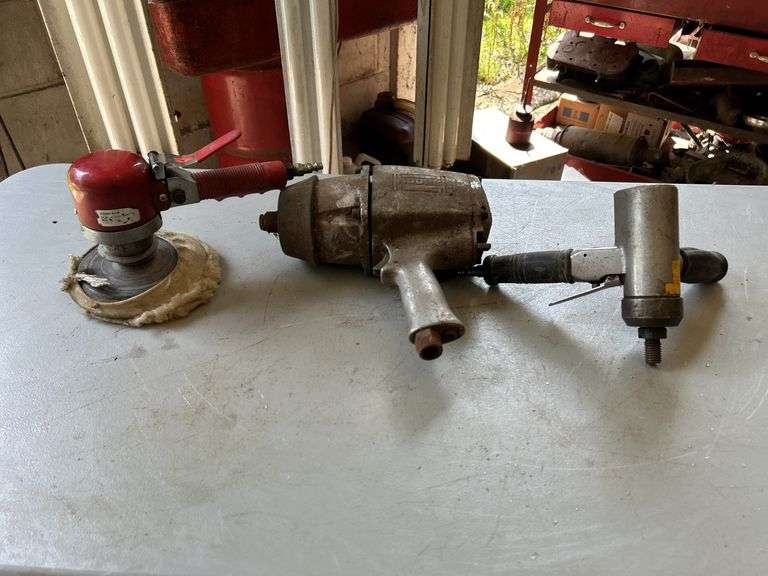 3 Pneumatic Tools Including Rom-Air Sander, Chicago Pneumatic Impact ...