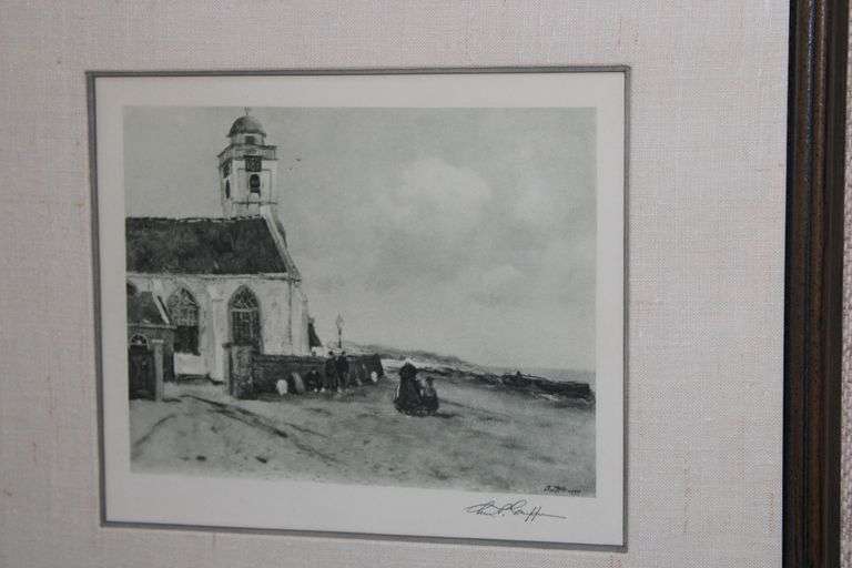 Church Scene Lithograph - Auction Ohio