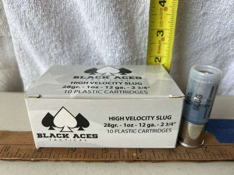 Black Aces Tactical High Velocity Slug 28 Gr. 1 oz. 12 Ga. 2-3/4" 10 ...