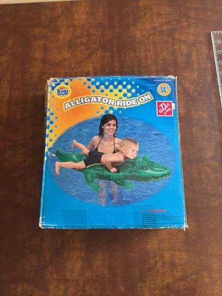 Alligator Ride On Pool Floaty Deflated Size 57”X 15” - Auction Ohio