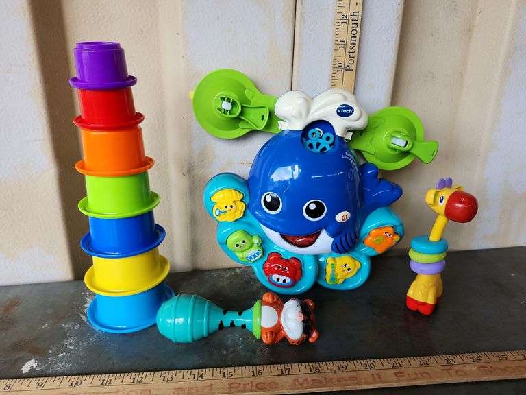 Vtech Bubbles The Learning Whale, Stacking Cups & Rattles - Auction Ohio