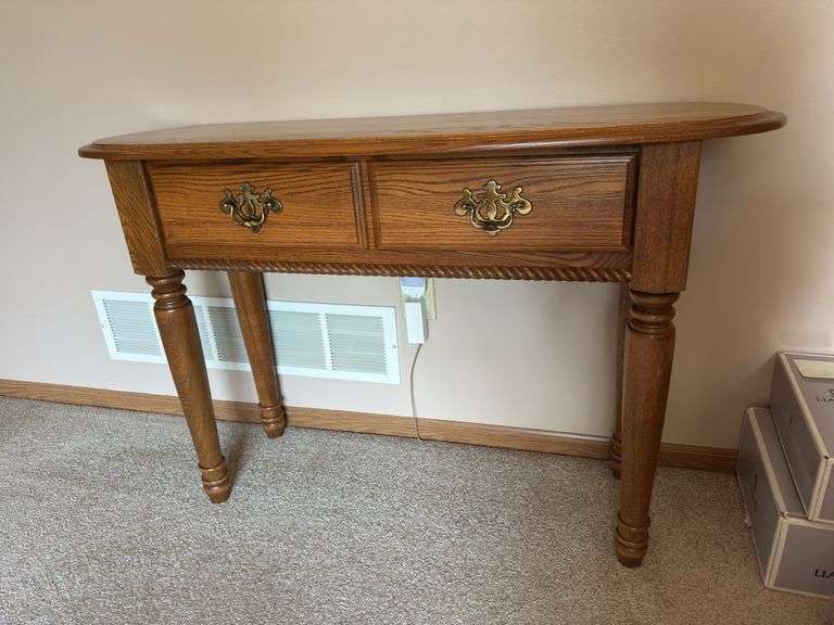 AA LAUN solid oak entryway / sofa table - Auction Ohio