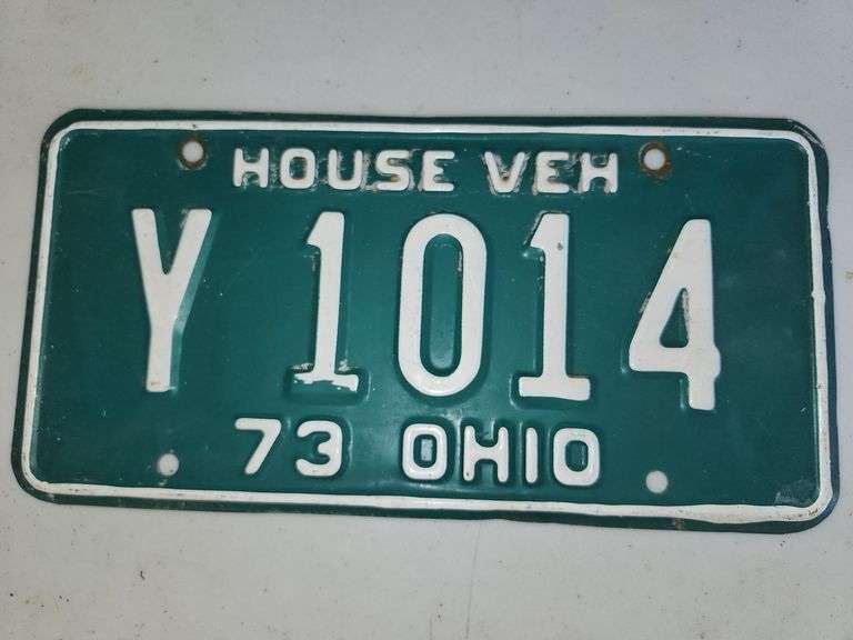 1973 Ohio House Vehicle License Plate - Auction Ohio