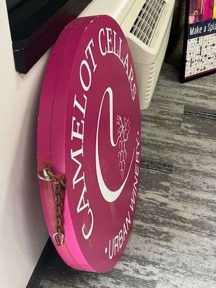 Camelot Cellars Large Round Outdoor 2-Sided Sign - Auction Ohio