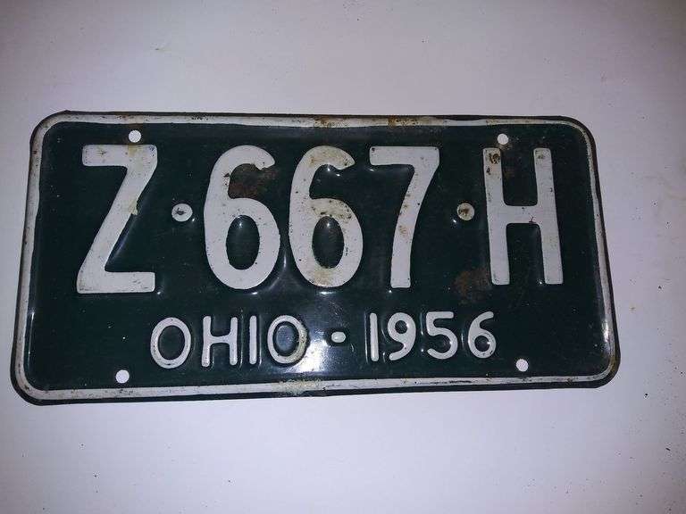 1956 Ohio License Plate - Auction Ohio