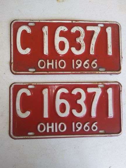 1 Set of 1966 Ohio License Plates - Auction Ohio