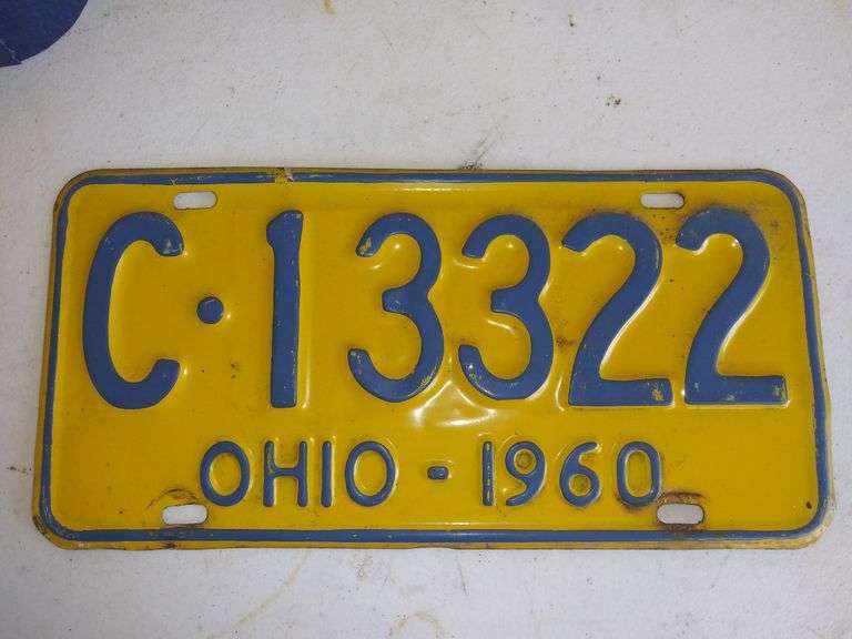 1960 Ohio License Plate - Auction Ohio