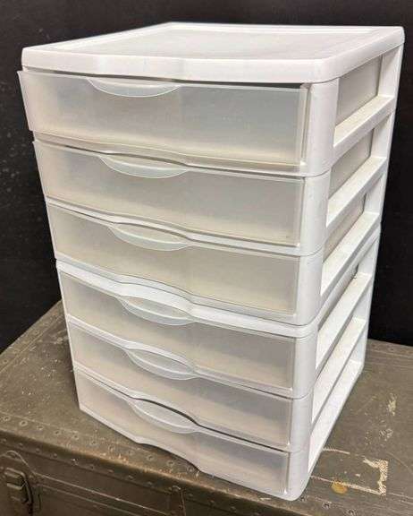 White Plastic 5-Drawer Storage Organizer - Auction Ohio