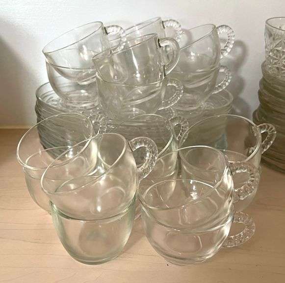 VTG Glass Cups & Snack Plates - Auction Ohio