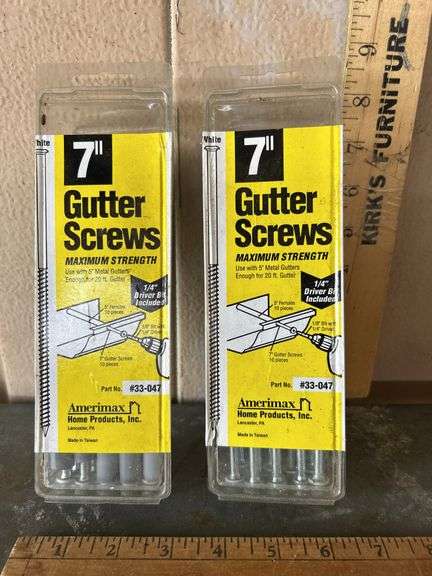 2 Packs 7" Gutter Screws 1/4" Driver Bit Included - Auction Ohio