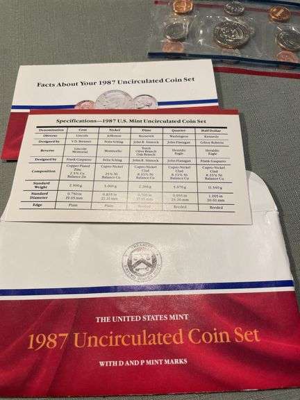 1987 US Mint Uncirculated Coin Sets - Auction Ohio