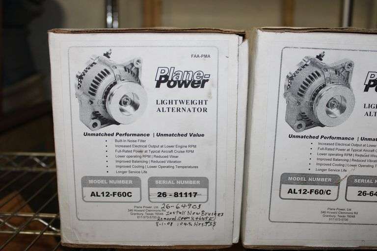 Plan-Power Lightweight Alternator Model AL12-F60C - Auction Ohio