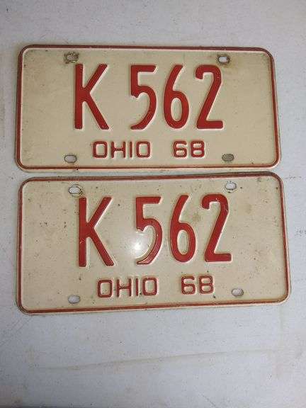 1 Set 1968 Ohio License Plates - Auction Ohio