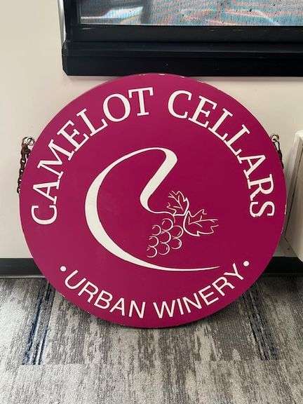 Camelot Cellars Large Round Outdoor 2-Sided Sign - Auction Ohio