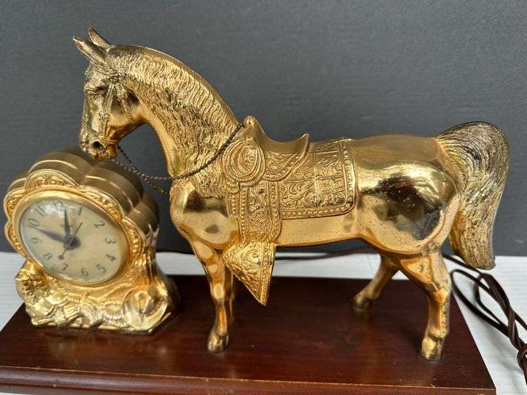 MCM United Clock Company Horse Mantle Electric Clock Model 315 ...