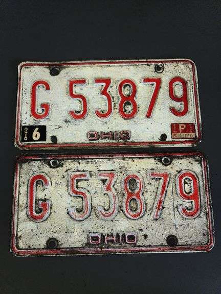 1 Set of 1980 Ohio License Plates - Auction Ohio