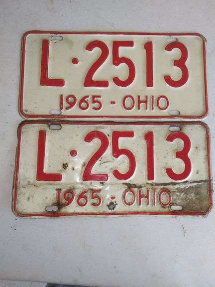 1 Set of 1965 Ohio License Plates - Auction Ohio