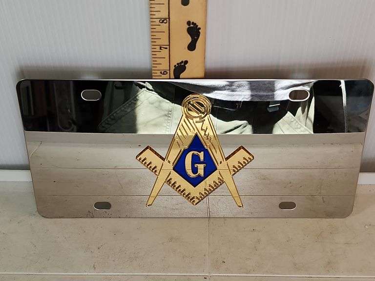 Metal Mason License Plate W/Plastic Emblem - Auction Ohio